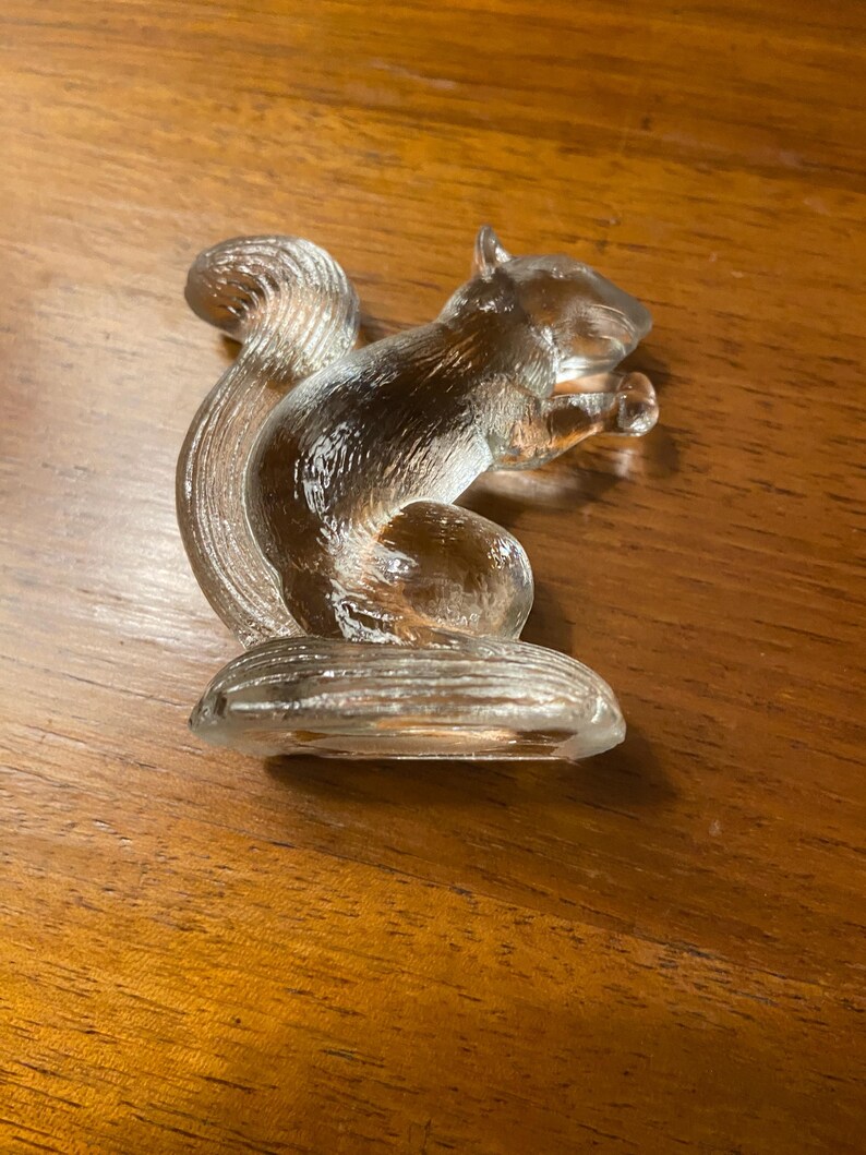 Clear Pressed Glass Squirrel - Etsy