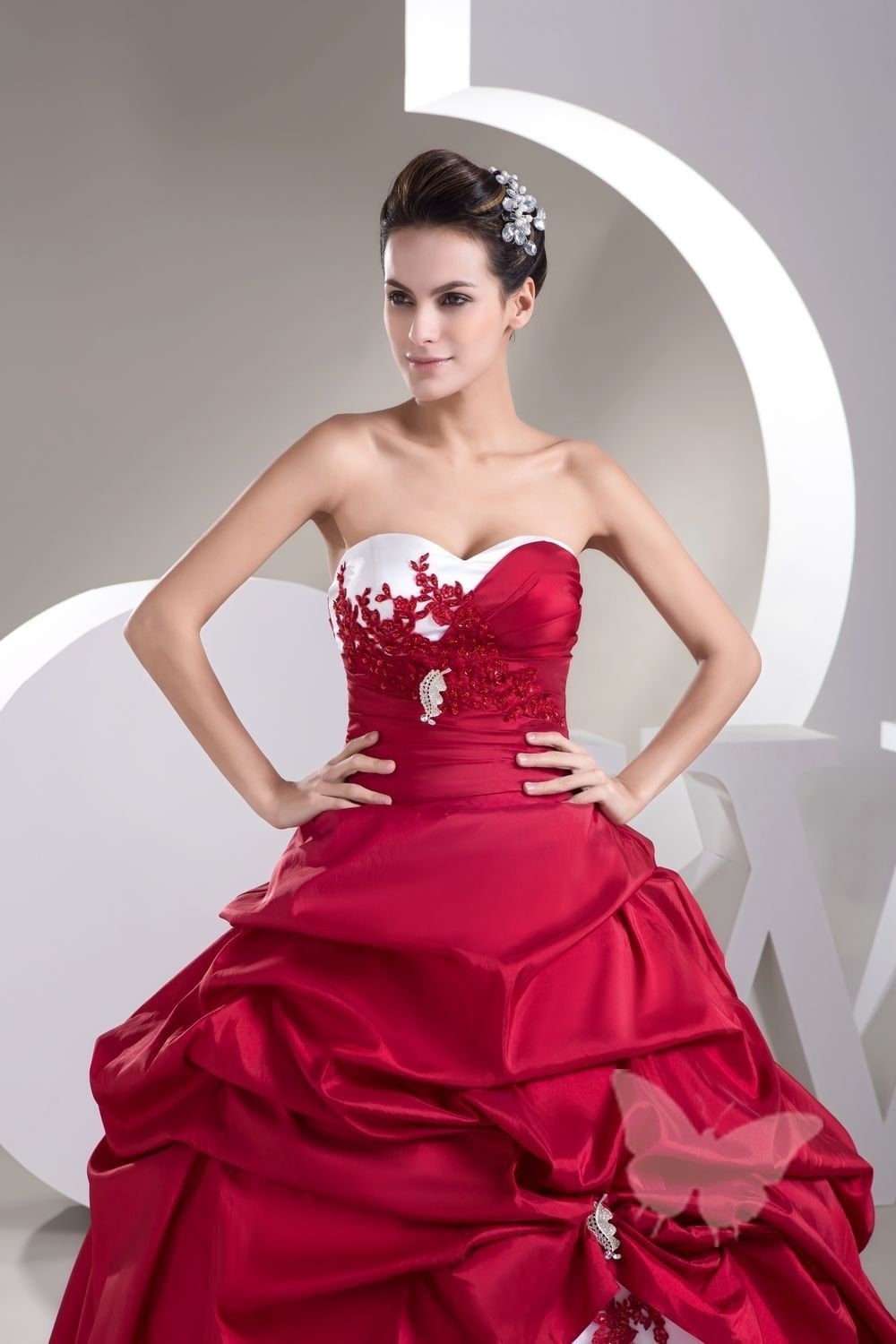 Red White Long Train WEDDING Dress Bridal GOWN SIZE - Etsy UK