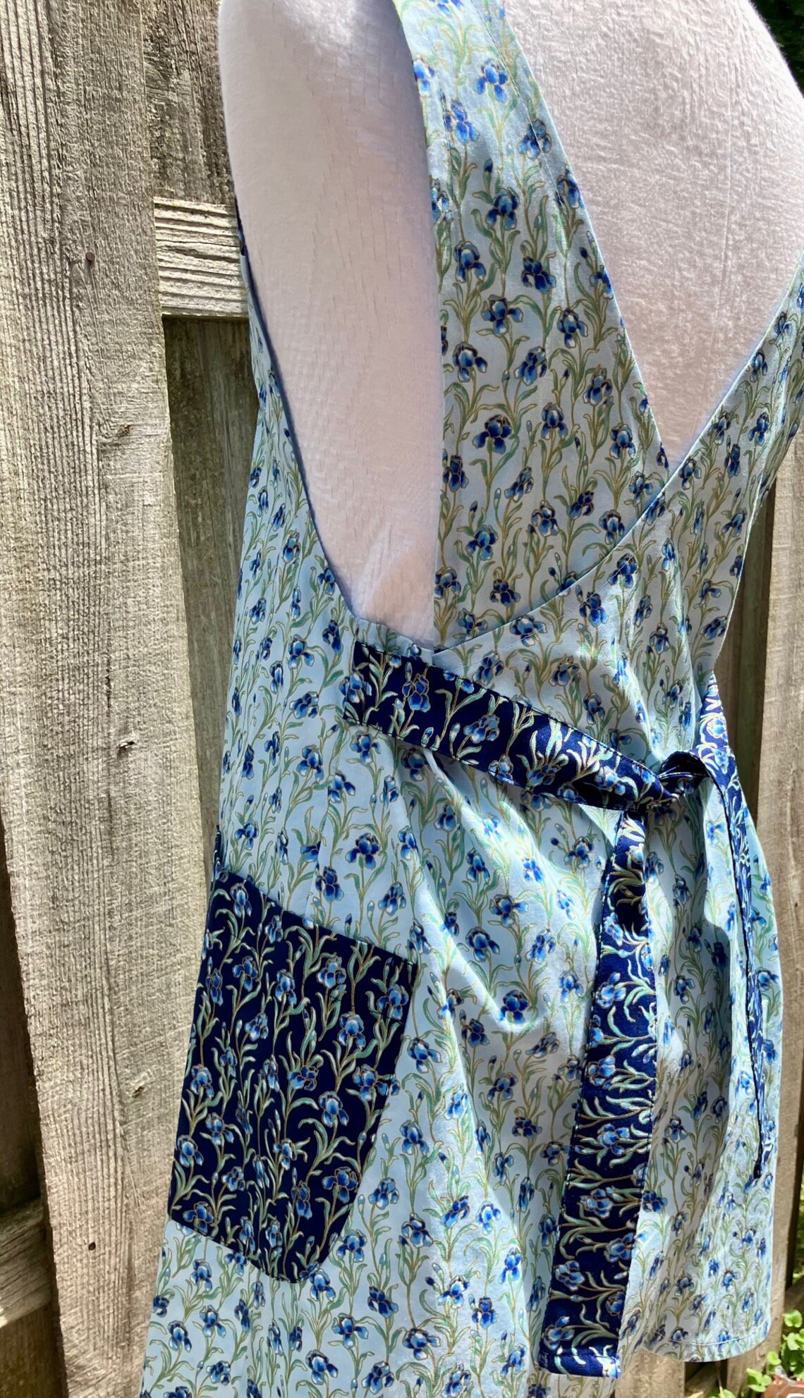 Iris Apron, Iris Print Apron, Jumper, Wrap Around Dress, Wrap Around ...