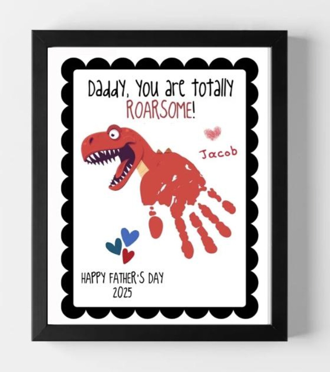 Father's Day T-rex Handprint Craft: Printable 'daddy, You're Roarsome ...