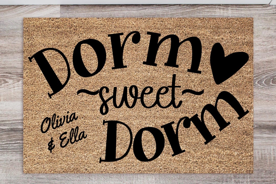 Personalized Dorm Sweet Dorm Entrance Rug - Custom Welcome Mat for ...