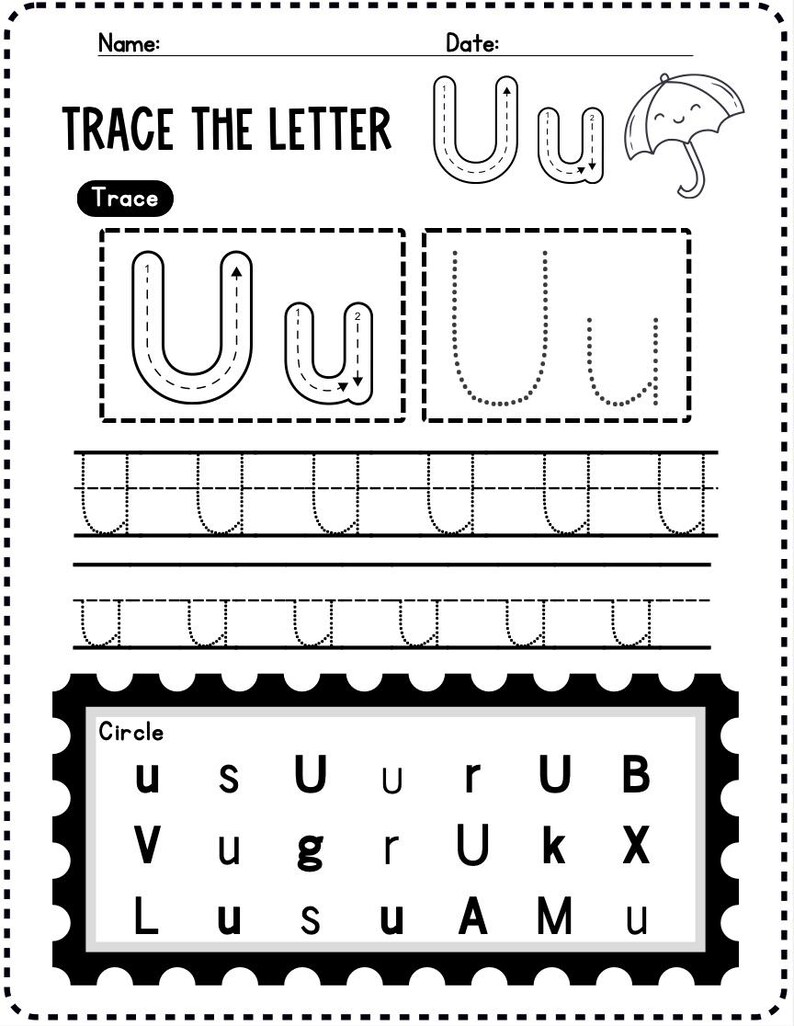 Alphabet Tracing Pages: Handwriting Practice for Preschool ...