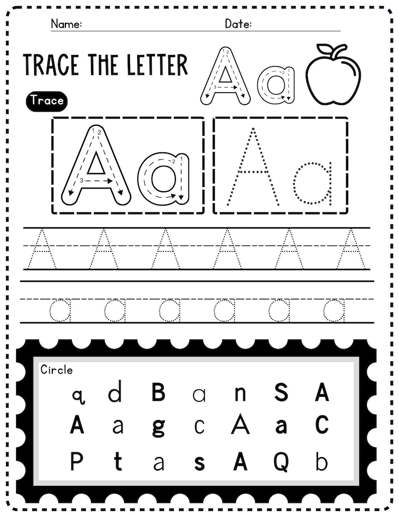 Alphabet Tracing Pages: Handwriting Practice for Preschool ...