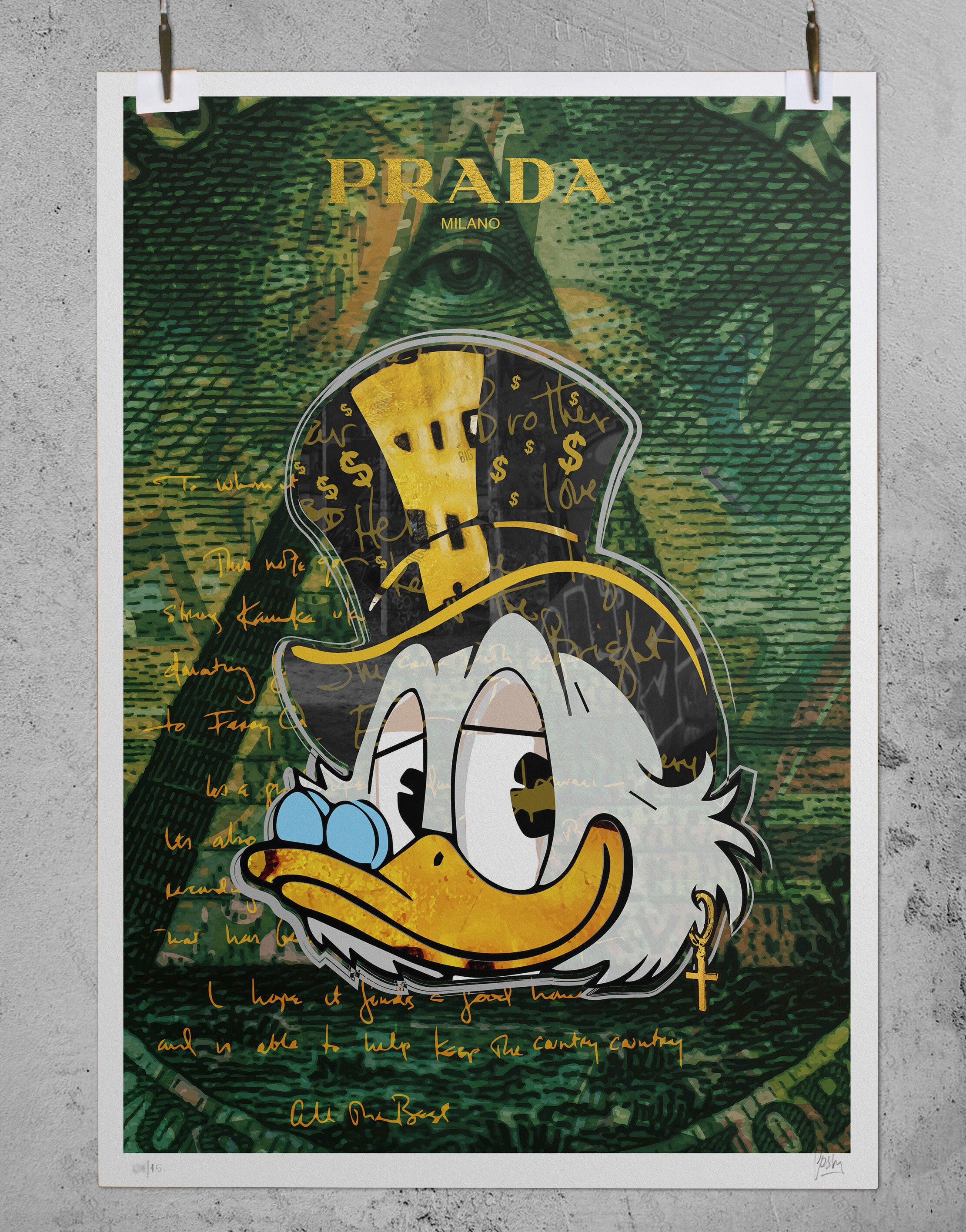 Scrooge Mc Duck Prada Poster Print Cartel A2 42x60cm Josh - Etsy