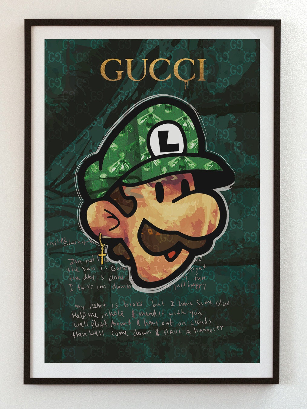 Super Mario Bros Luigi Hat Poster Print Cartel A3 A2 A1 - Etsy Australia