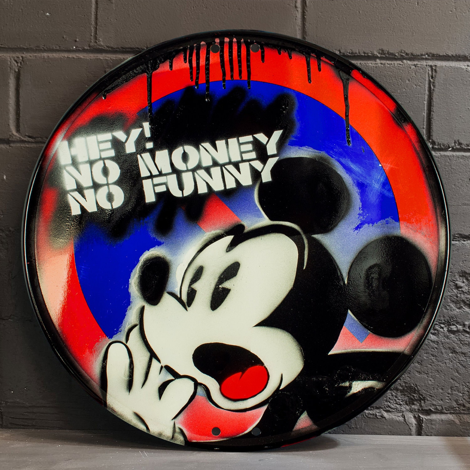 Mickey Mouse Road Sign Spray Paint Pop Art Size 50x50 Cm by - Etsy