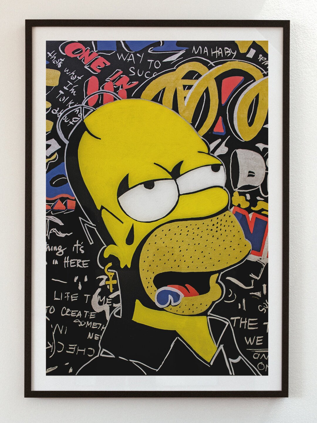 Homero Simpson pintura 80's Poster Print Cartel A2 42x60cm, A3 Josh ...