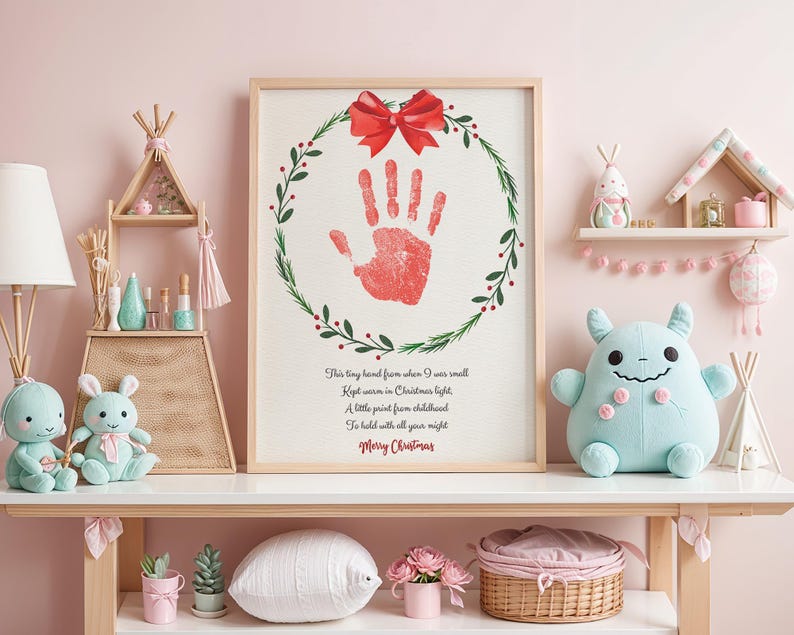 Christmas DIY Handprint Craft for Kids or Newborn Baby, Sentimental ...
