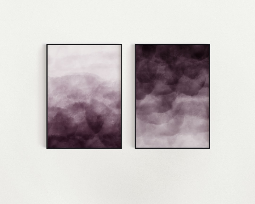 Mauve Purple Abstract Painting, Digital Download, Watercolor Wall Art ...