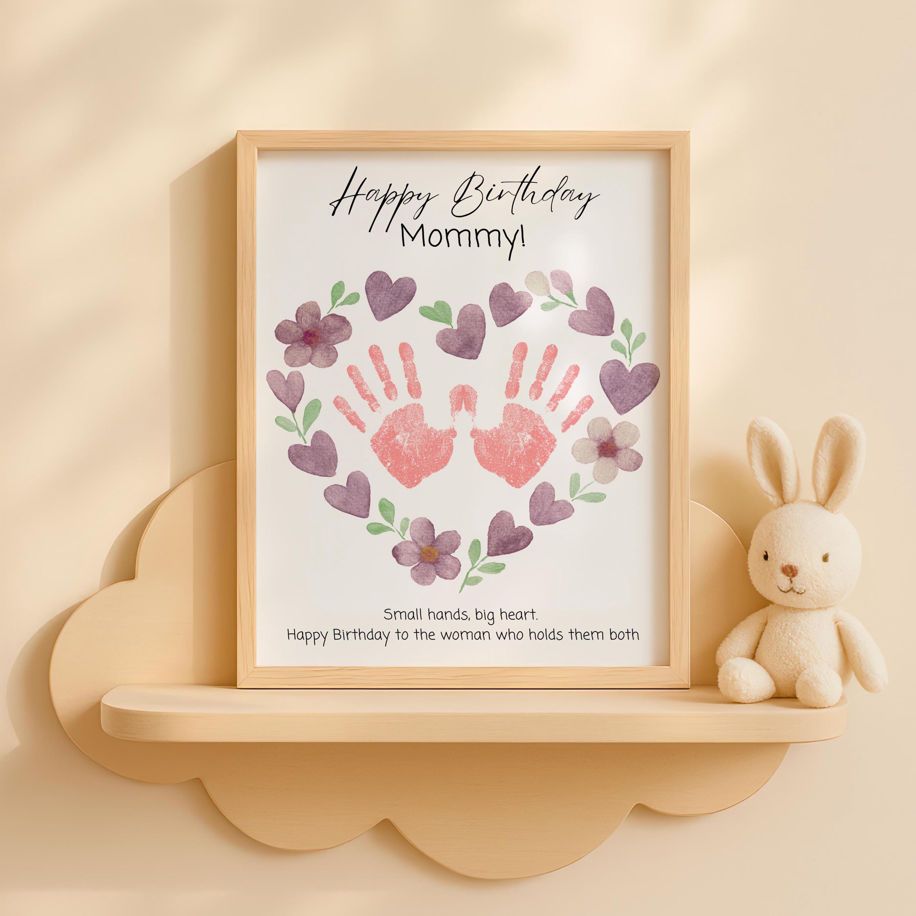 Happy Birthday Handprint Art for Mom Printable Birthday Craft Gift From ...