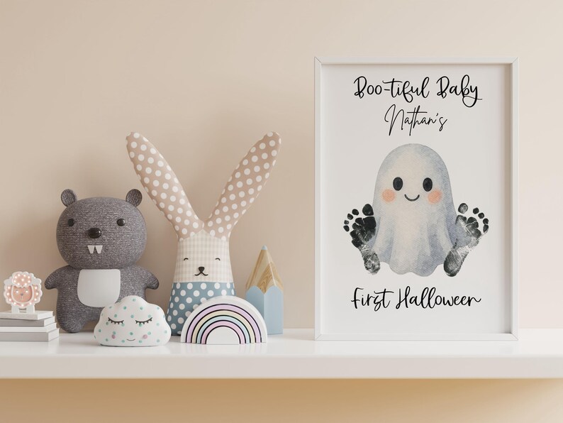 Boo-tiful Baby's First Halloween Customized Footprint Wall Art- Digital ...