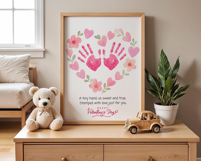 Valentine's Day Handprint Craft for Kids and Baby, First Valentine's ...