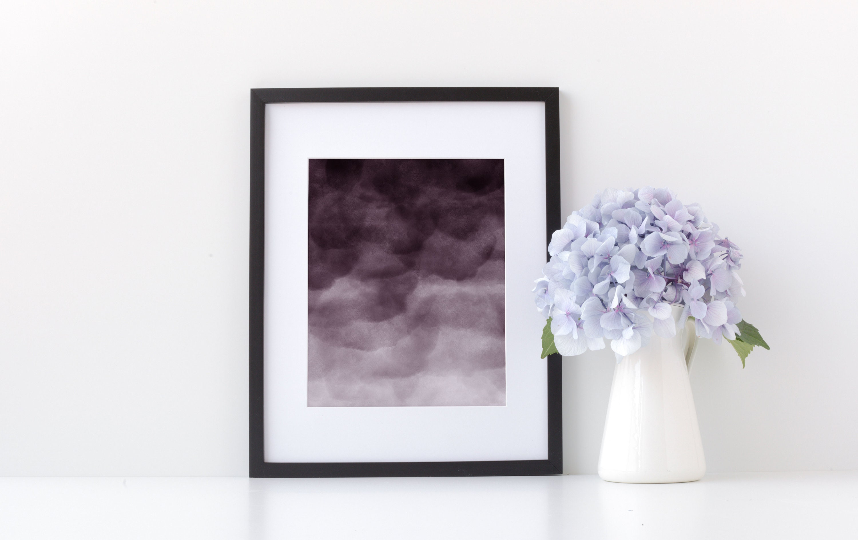 Mauve Purple Abstract Painting, Digital Download, Watercolor Wall Art ...