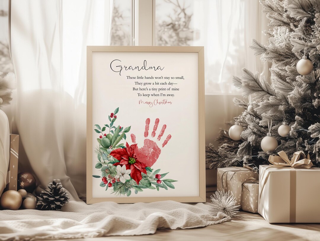 Christmas Gift for Grandma, Christmas Handprint Craft From Grandchild ...