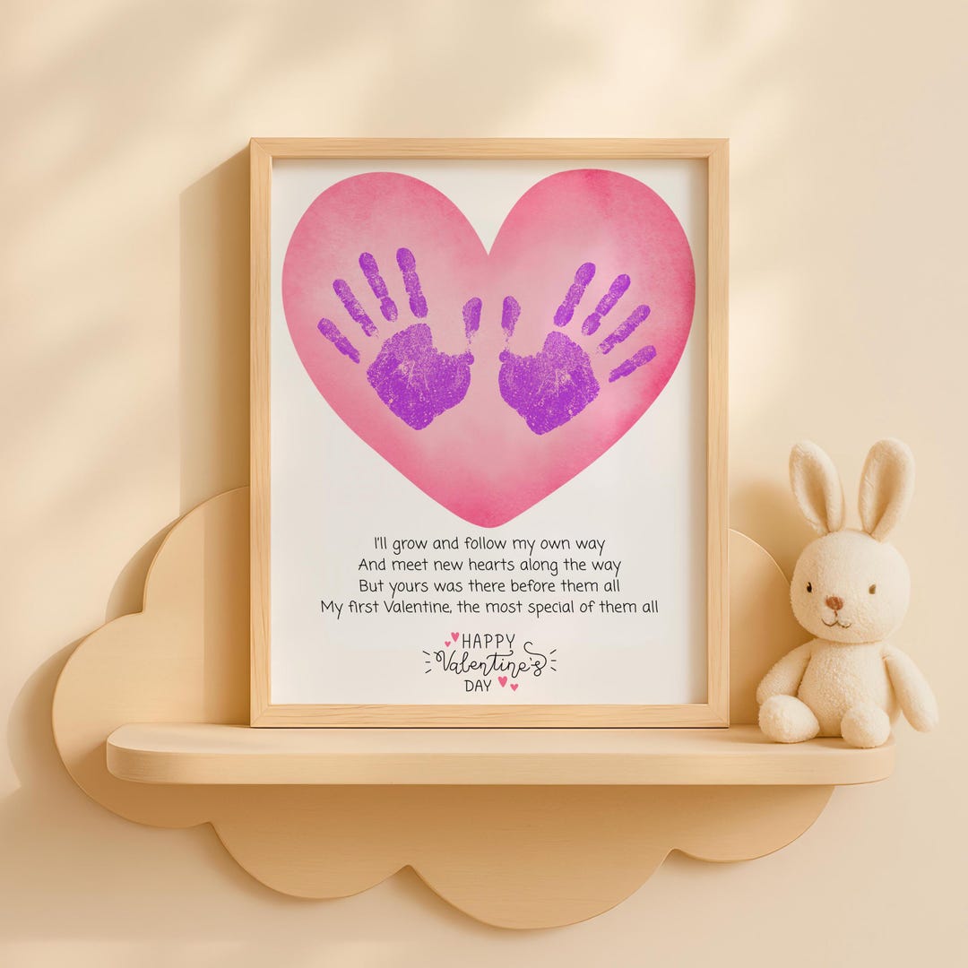 Valentine's Day Handprint Craft for Kids, Baby's First Valentine's Day ...