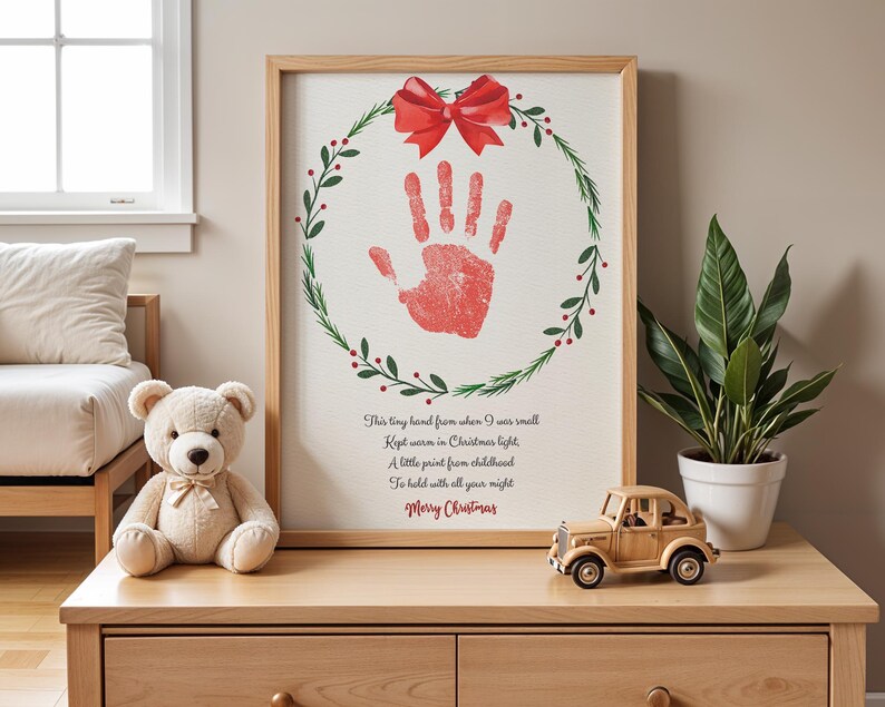 Christmas DIY Handprint Craft for Kids or Newborn Baby, Sentimental ...
