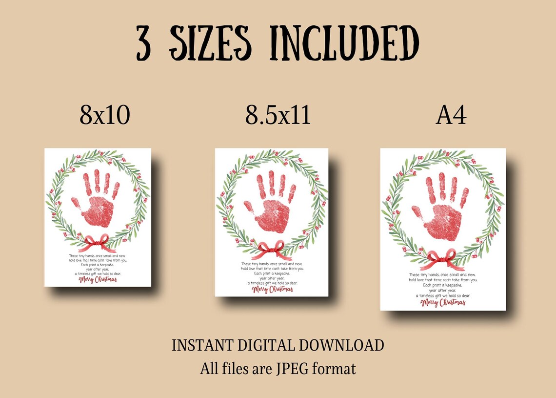 Christmas Handprint Craft for Kids or Newborn Baby, Christmas Handprint ...