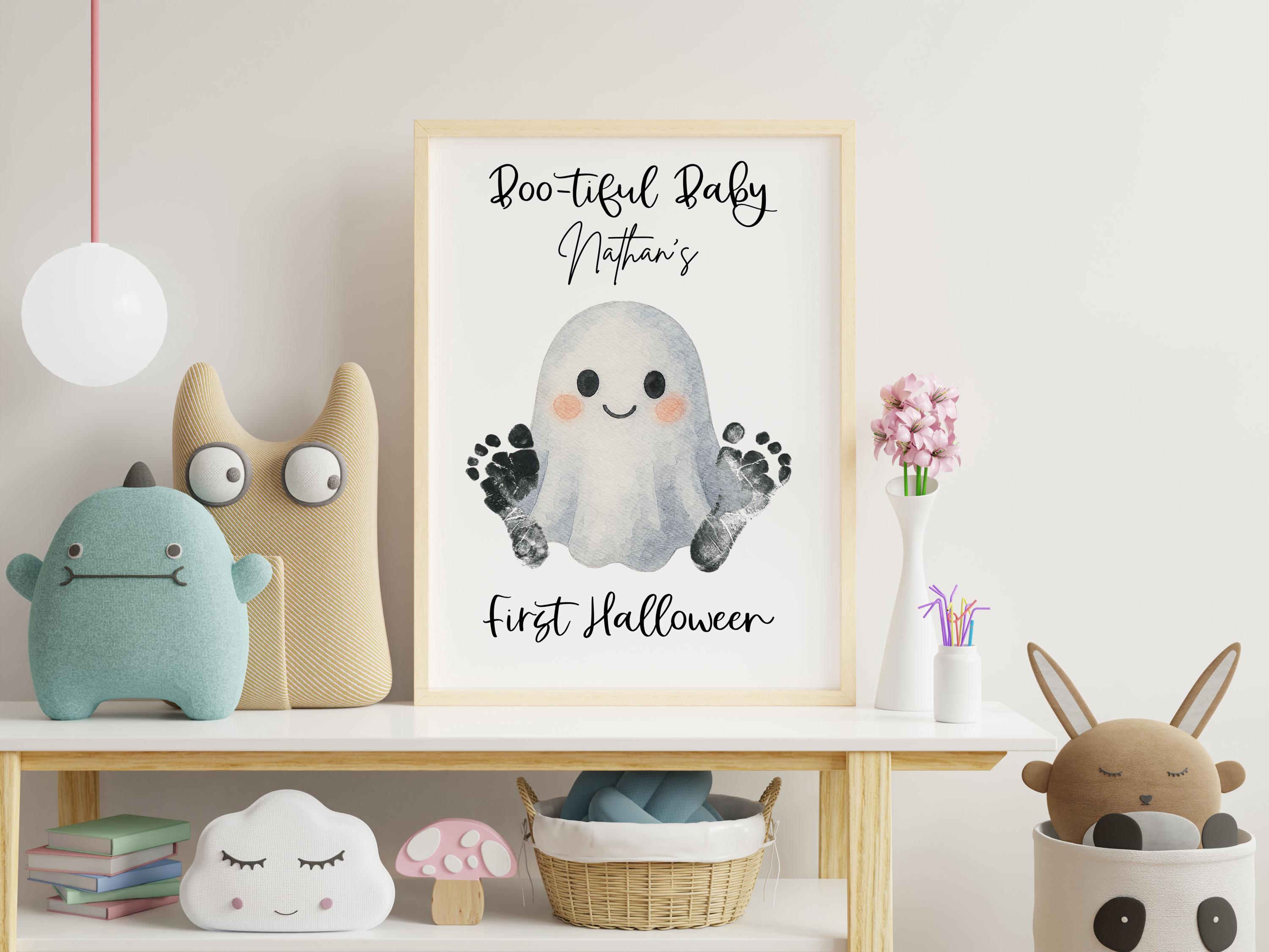 Boo-tiful Baby's First Halloween Customized Footprint Wall Art- Digital ...