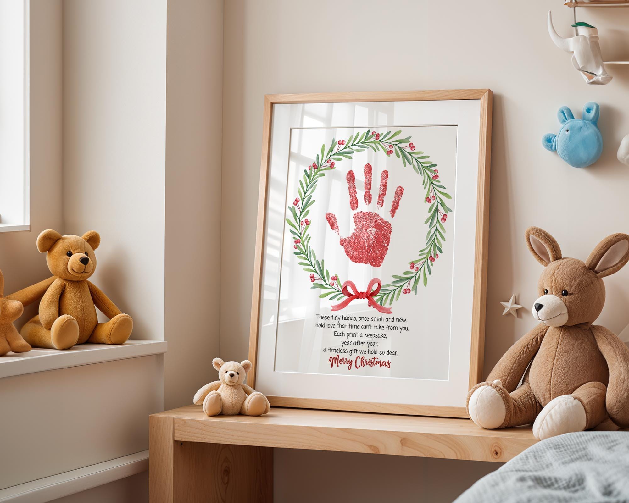 Christmas Handprint Craft for Kids or Newborn Baby, Christmas Handprint ...