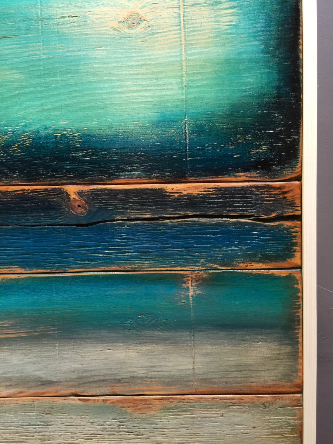 Teal Abstract,painted on Wood,nautical Art,reclaimed Wood Wall Art,teal ...