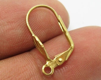 Brass Leverback Earring Clasp Raw Brass Plain Leverback Earring ...