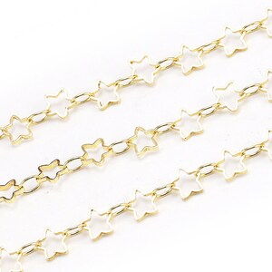 Star Link Chain, Dainty Cable Chain, Tiny Star Chains, Solder Brass ...