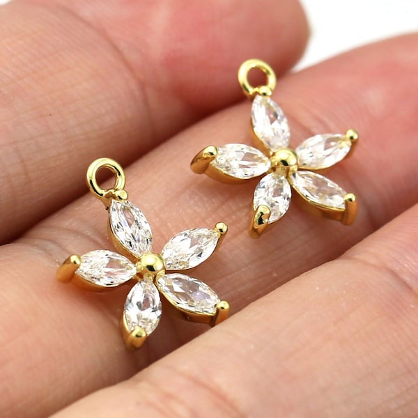 Gold Flower Charm - Etsy