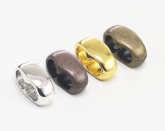 10 Antique Silver Double Strand Sliders 4mm Hole for Round Leather Cord ...