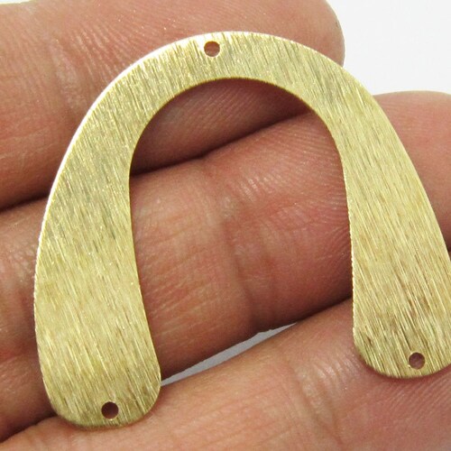 Brass Half Circle Connector 3 Holes Brass Charms Raw | Etsy