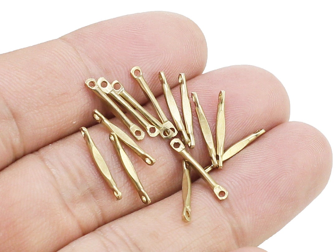 Brass Stick Connector, Link Chain Connector, Hammered Brass Charms ...