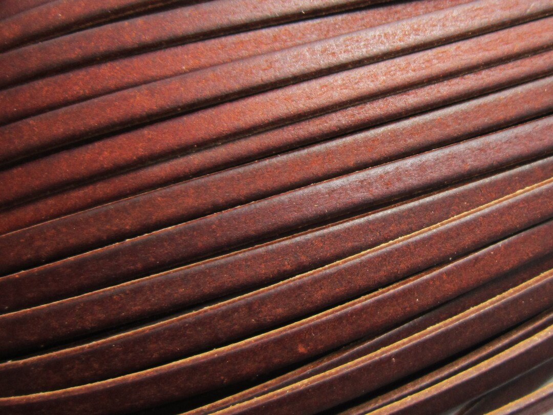 3m - 5mm Leather Cord, Distressed Leather Cord, Ancient Brown, 5x1.5mm ...