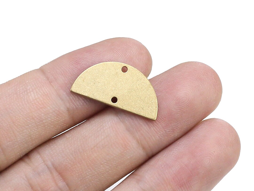 Half Round Brass Connector, Earring Findings, Semi Circle Brass Charm ...