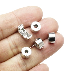 Stopper Beads, Clip Lock Beads, Shine Silver, Brass Beads, European ...