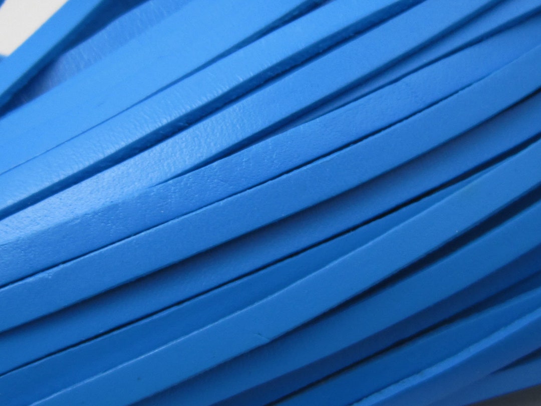 5x2mm Blue Leather Cord, Genuine Leather, 5mm Flat Leather Cord ...