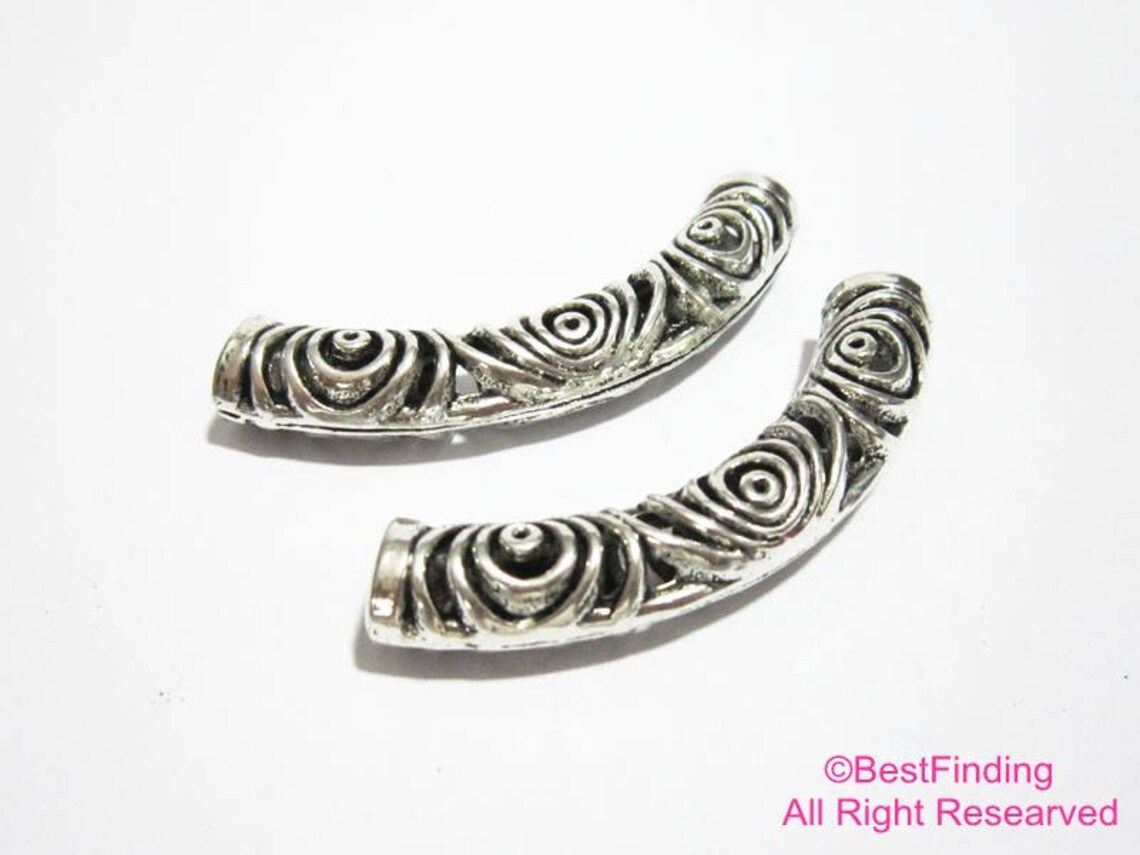 6mm Curved Swirling Tube Sliders 53mm Long Tube 6mm Round | Etsy