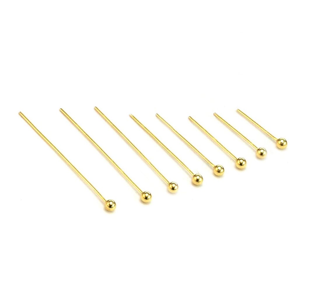 200pcs - Brass Ball Head Pin, Eye Pin, DIY Jewelry Making, 20mm 25mm ...