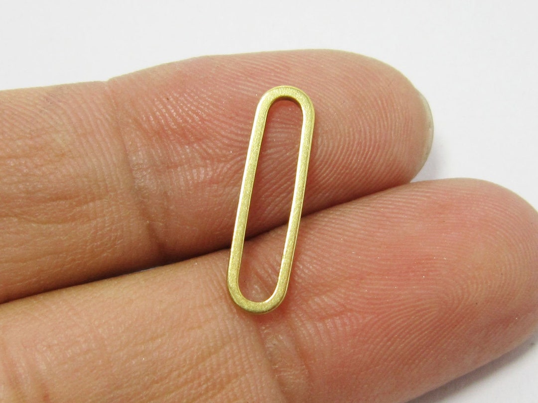 Brass Charm, Oval Bar Link Connector, Earring Accessories, Geometric ...