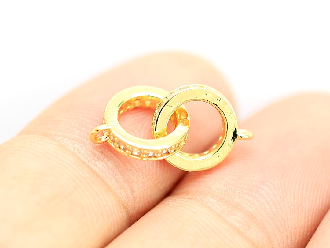 CZ Round Connector, Link Chain Connector, Jewelry Making, Round Circle ...