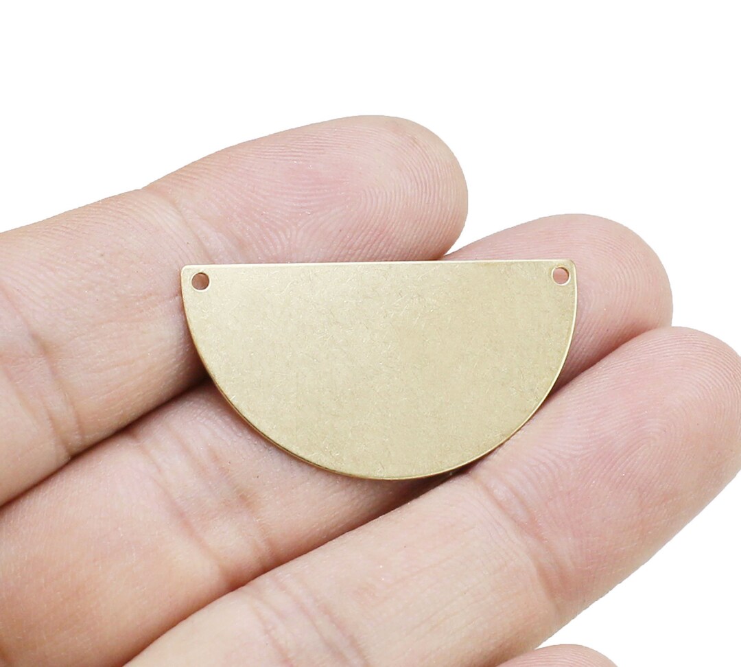 Half Round Connector, Semi Circle Charms, Brass Charms for Jewelry ...