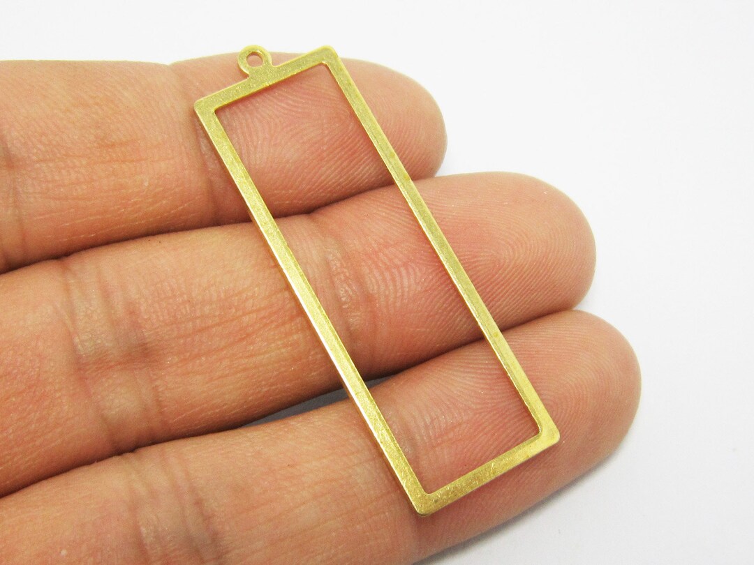 Rectangle Earring Charm, Jewelry Making Charms, Brass Connector ...