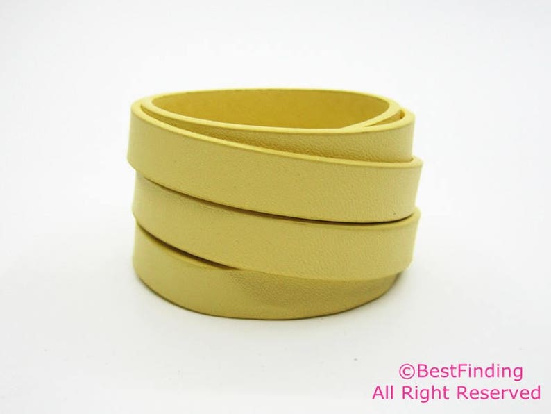 10mm Flat leather cord Yellow 10x2mm leather strip 1meter | Etsy