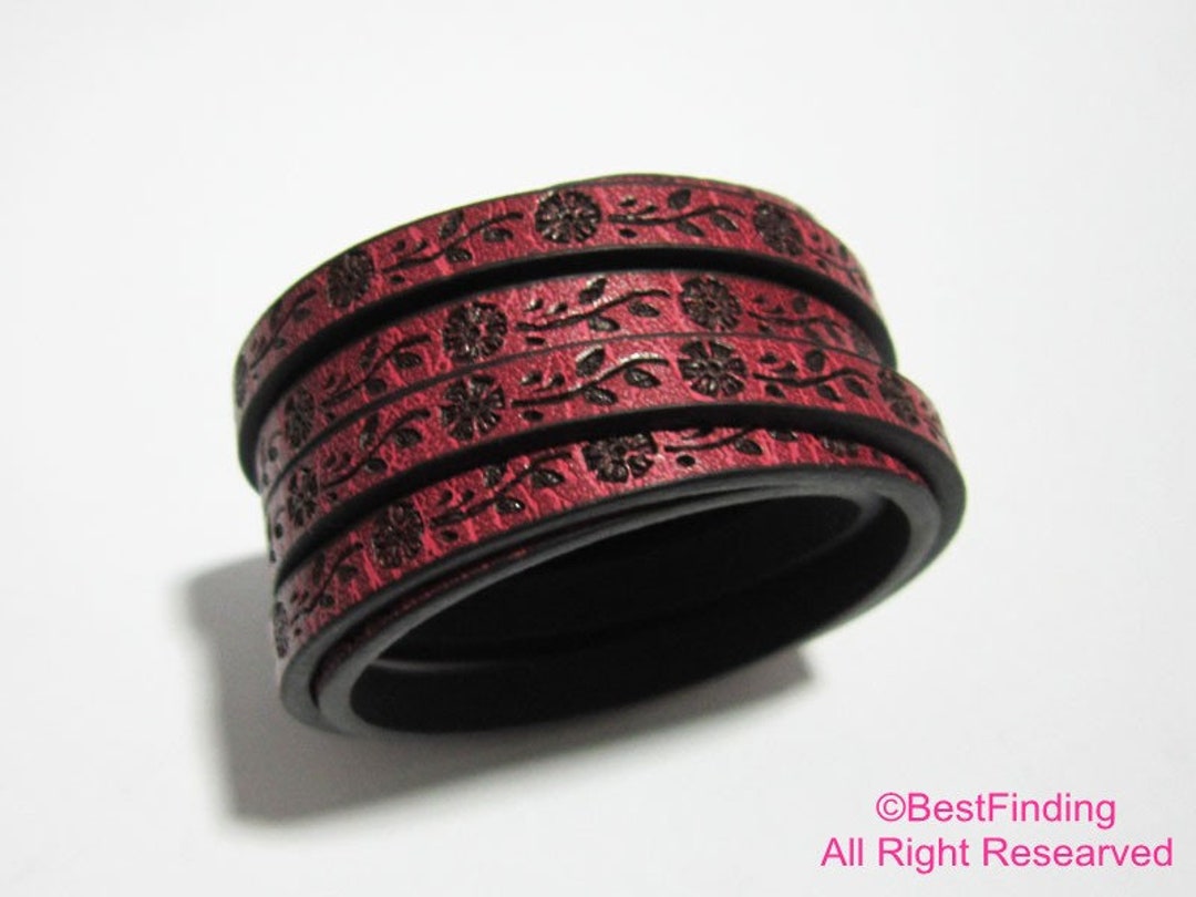 5mm Leather Cords, Wine Red Dandelion Press Leather Strips 5x2mm ...
