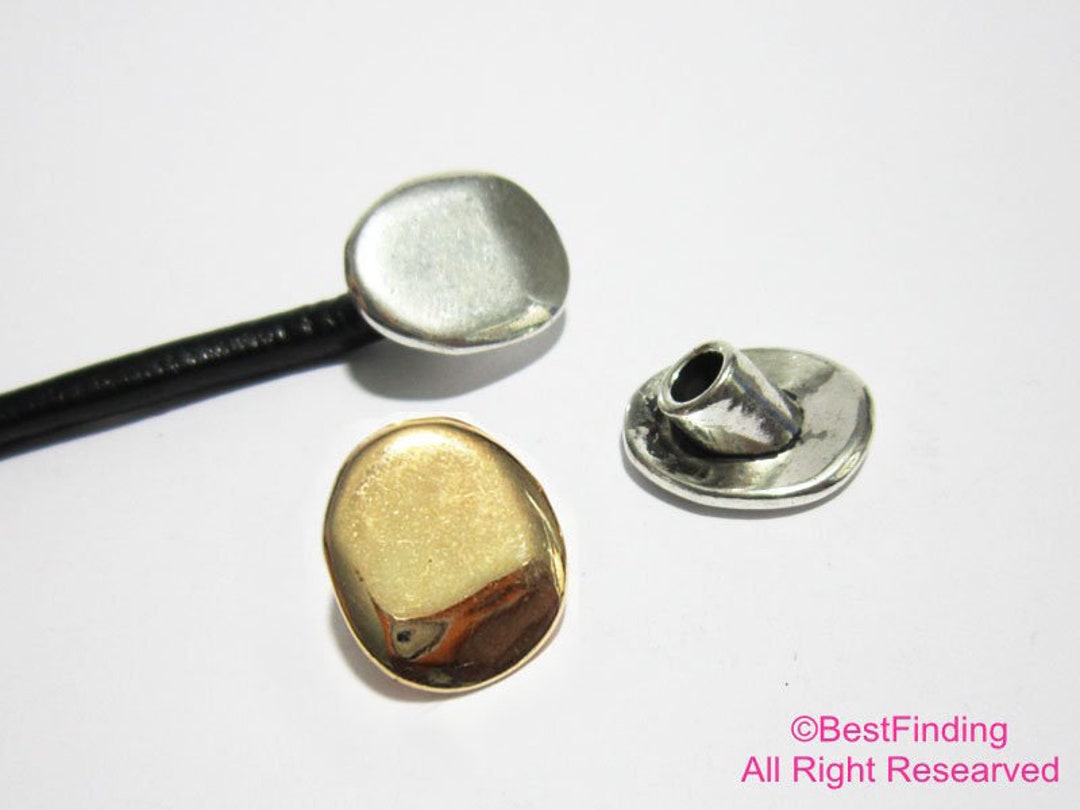 10pcs Metal Button Connector, 4mm Leather Clasp, Cord Ends,jewelry ...