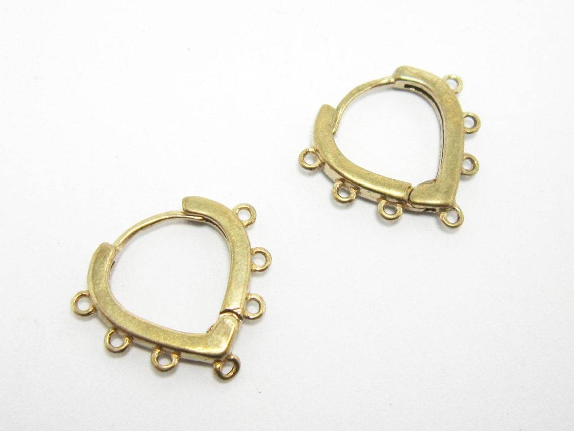 6pcs Brass Leverback Earring Clasps 7 Loops 17x15mm - Etsy UK