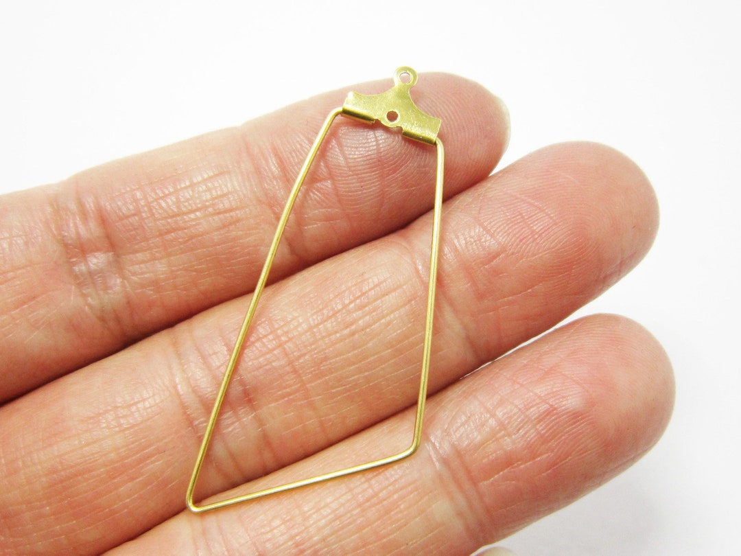 Brass Wire Pendant, Trapezoid Brass Findings, Earring Charms, 46.5x17 ...