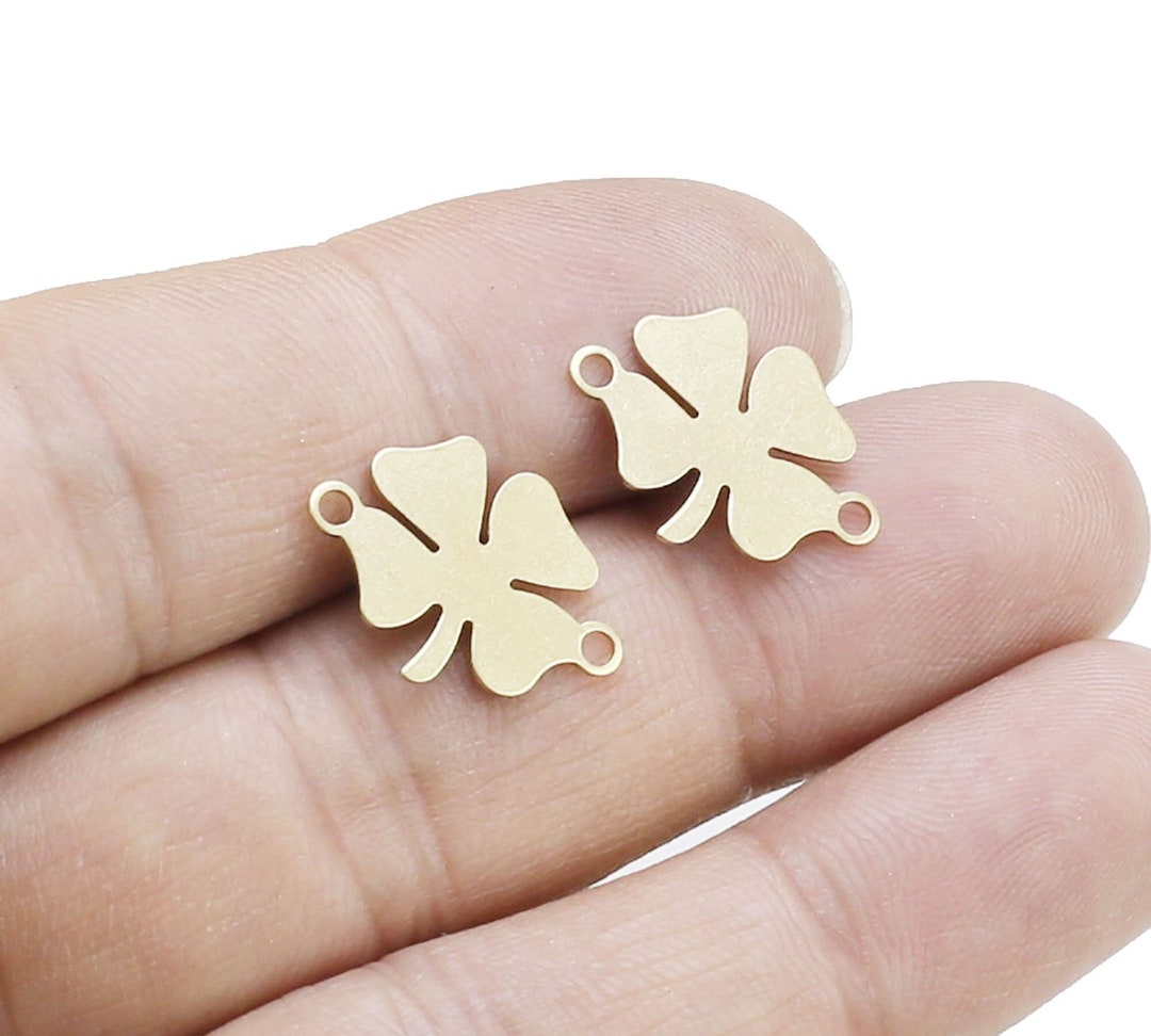 Clover Leaf Charm, Link Chain Connector, Leaf Charm for Jewelry Making ...