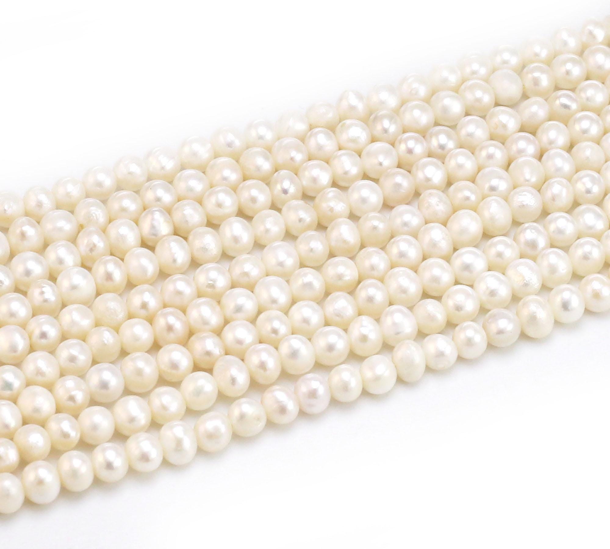 Freshwater Pearl Beads, Round Nugget Pearl, Ivory White Pearls, Pearl ...