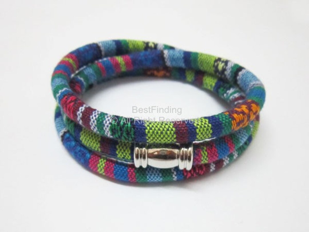 Mixed Color Round Fabric Ethnic Cord Neon Stitched Cotton Cord Textile ...