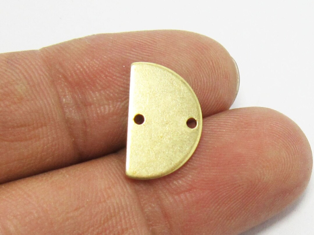 Half Round Brass Connector, Earring Findings, 16x10mm, Semi Circle ...