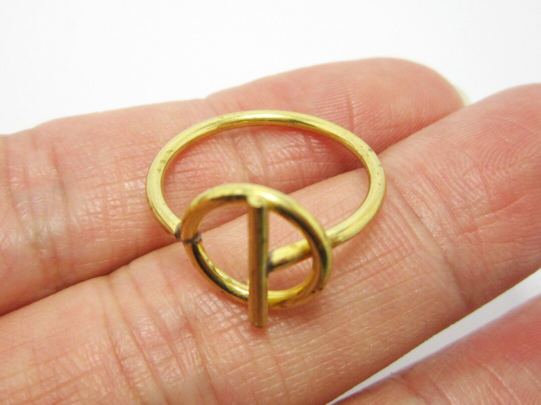 2pcs Brass Rings, Bend Brass Wire Rings, Toggle Finger Rings ...